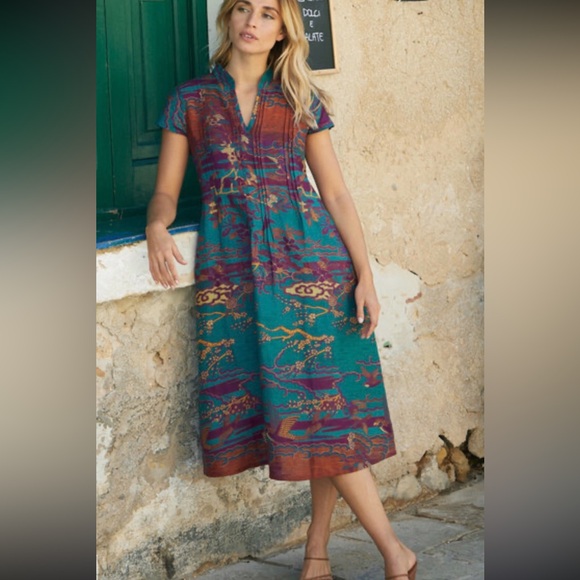 Peruvian Connection | Dresses | Nwt Rare Xxl Floating World Linen Dress ...